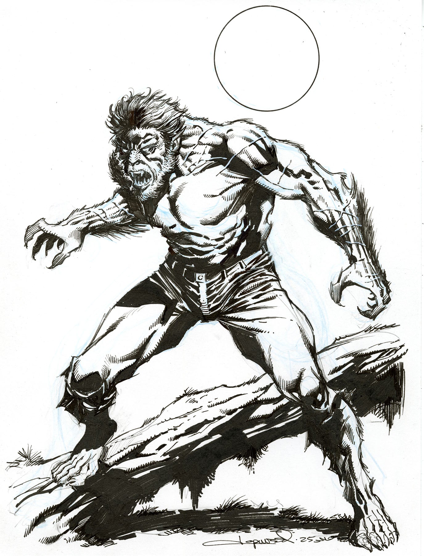 WEREWOLF BY NIGHT original sketch – Aaron Lopresti Official Store